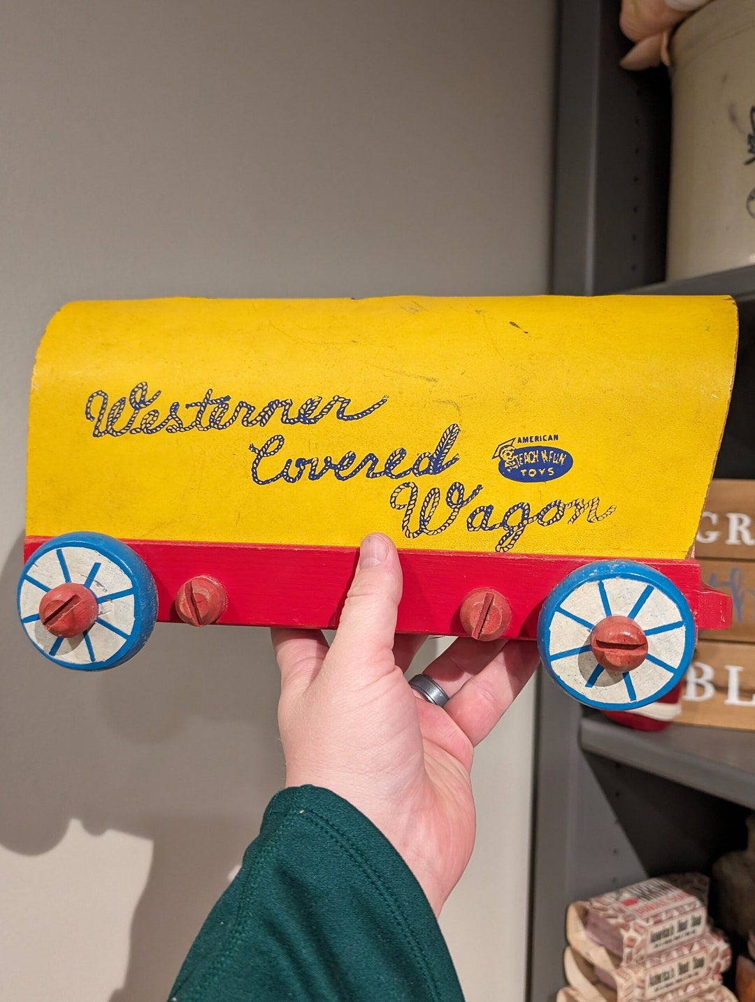 1950s Cowboy Covered Wagon - Western Decor - American Teach-n-fun Toys ...