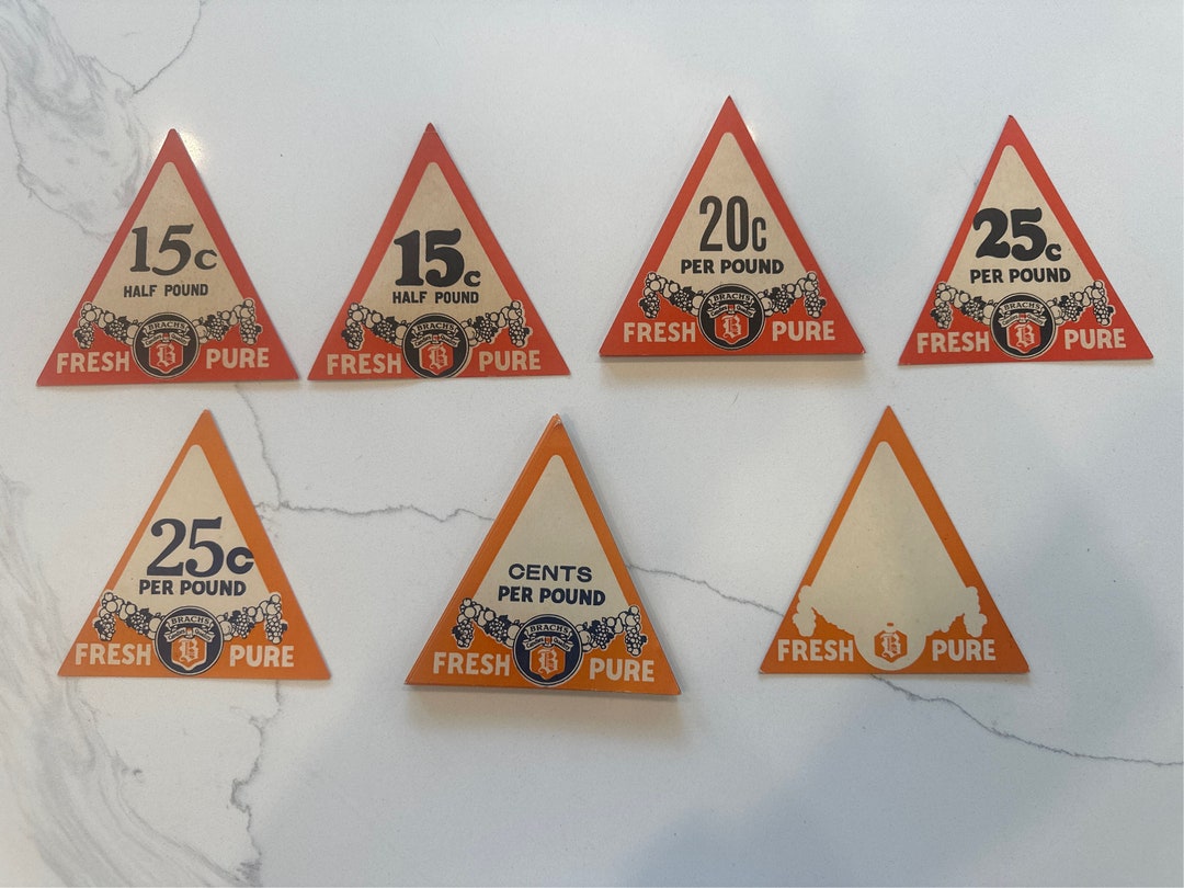 1930s-1940s Brach's Candy Candies Price Signs Price Tags Original ...