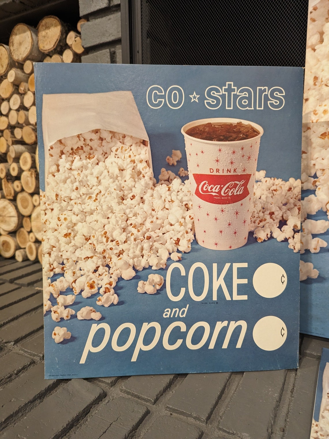 Mid 60's 1964 Coke Coca-cola Popcorn & Coke Sign Old Original Poster ...