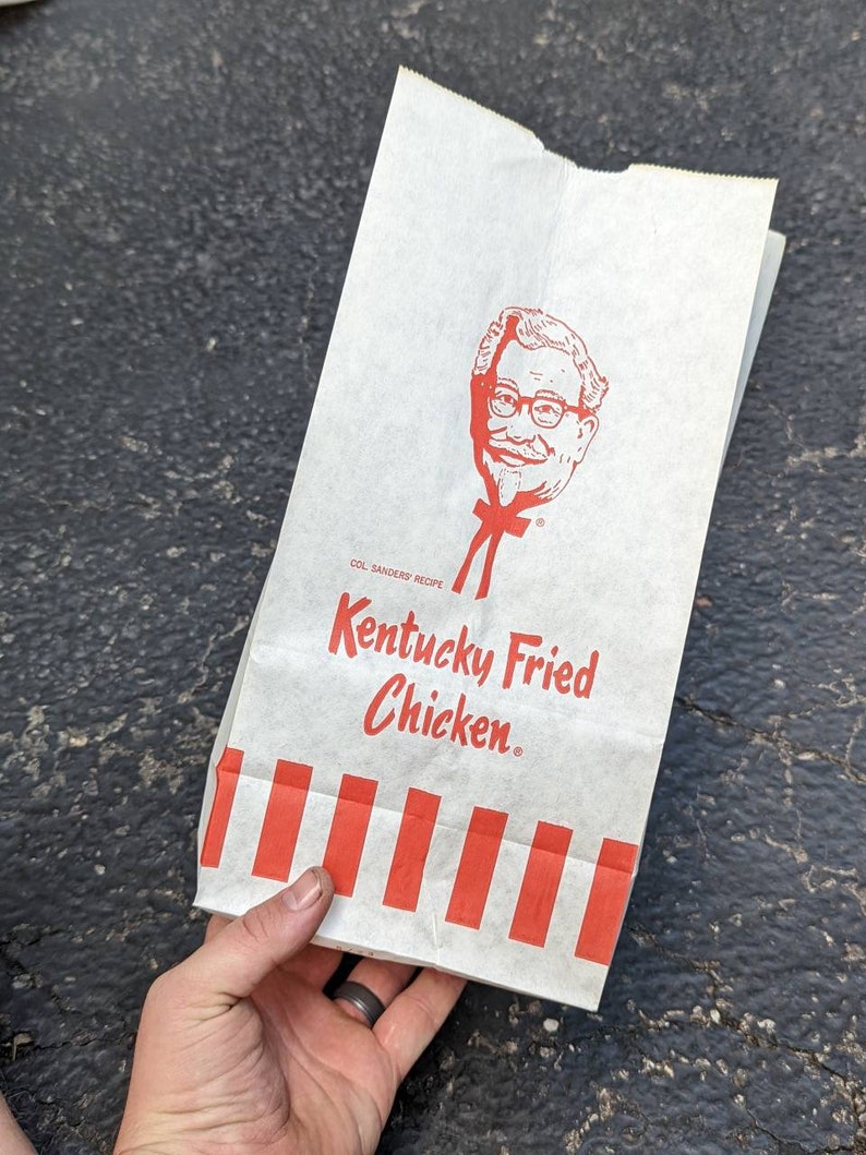 1970's Kentucky Fried Chicken Bag Sign Old Original KFC - Etsy