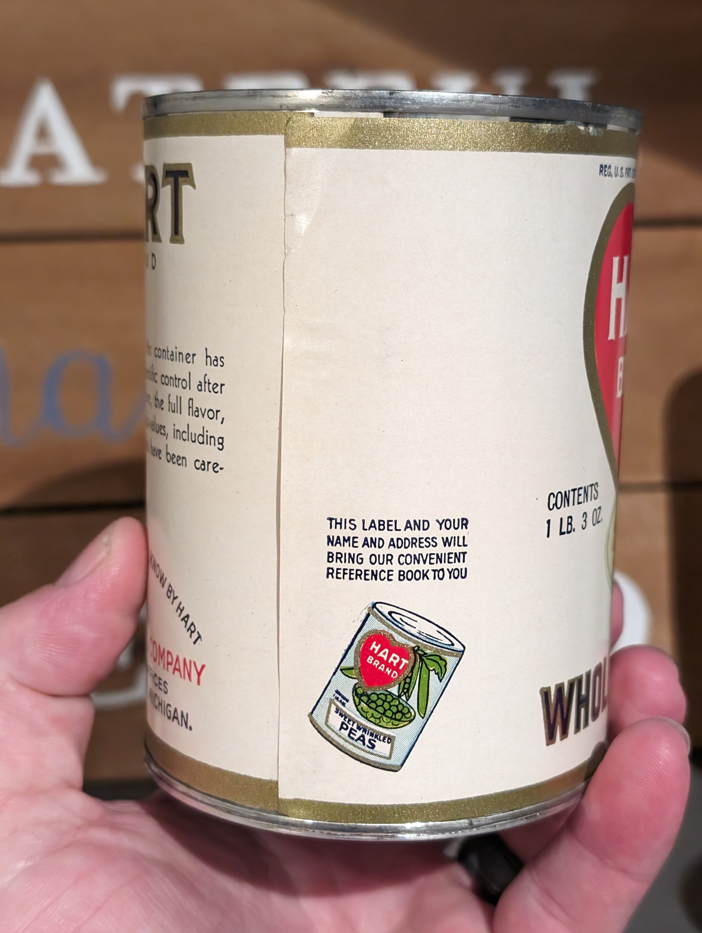 1940s Hart Brand Wax Beans Can Label on Can Original Vintage Heart ...