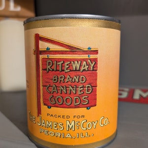 1940s Riteway Brand Golden Pumpkin Pie Filling Can Label on Can ...