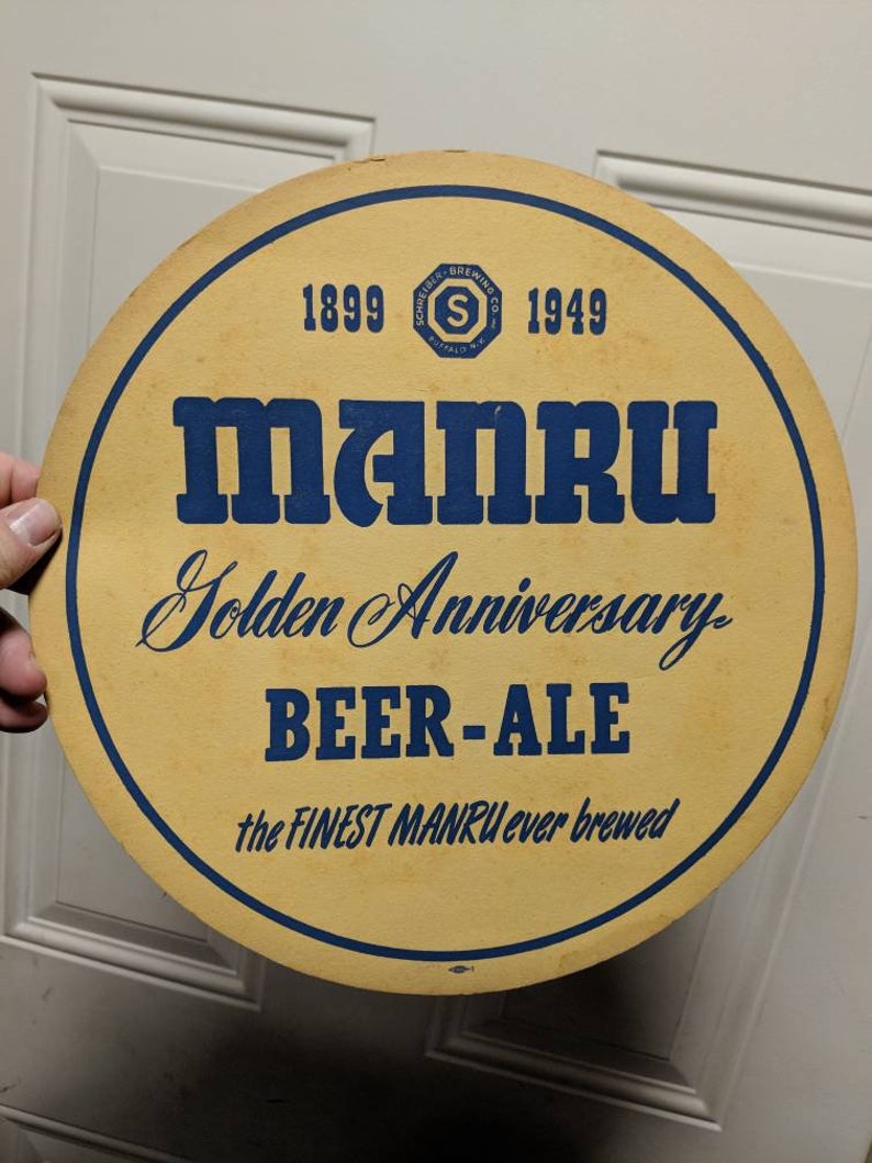 Original 1949 Manru Beer Tray Liner Sign Schreiber Brewing - Etsy