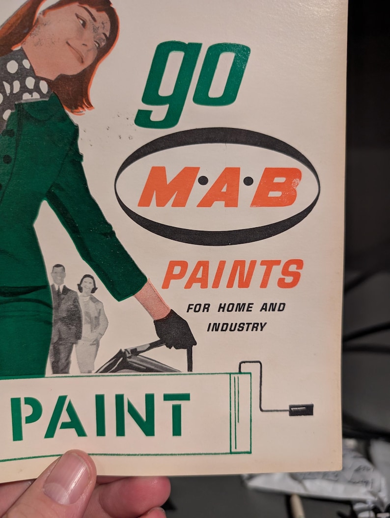 Original 1960s MAB Paints WET PAINT Cardboard Sign - Vintage for Home ...