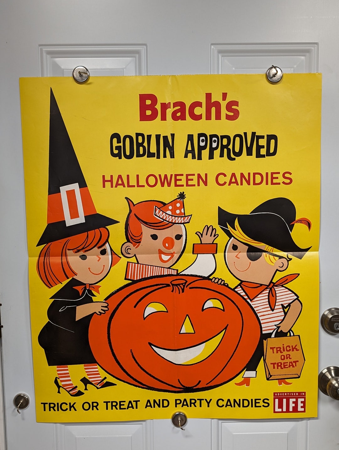 Large 1966 Brach's Candy Goblin Approved Candies Treats Display ...