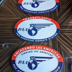 1950's PAA Pan American Airways System Label - Old & Original - Vintage ...