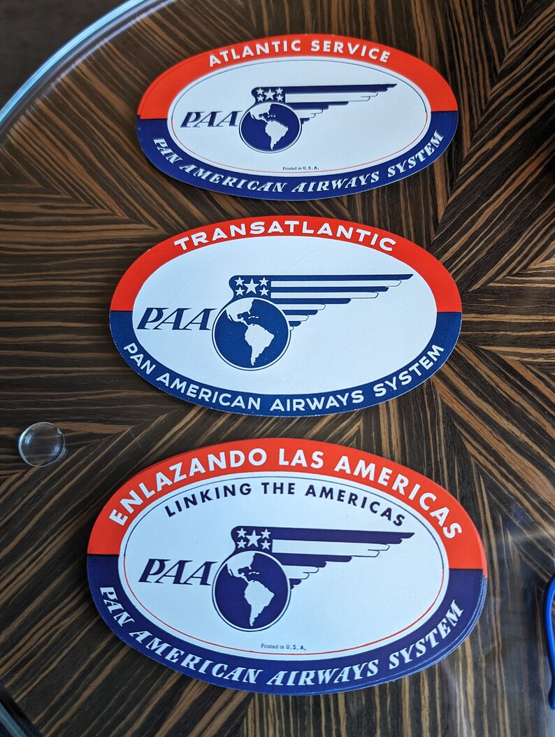 1950's PAA Pan American Airways System Label - Old & Original - Vintage ...