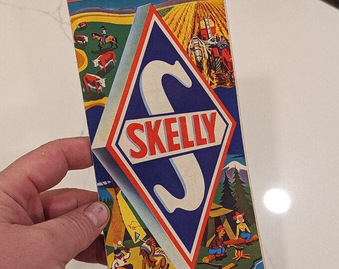 1940's Skelly Oil Company Road Map of Western United States Old ...