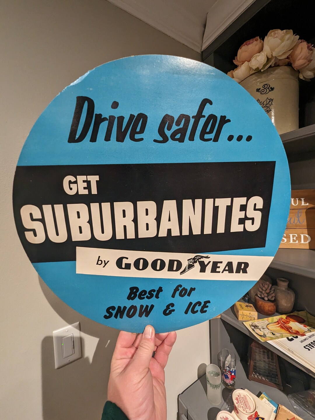Original 1950's Goodyear Suburbanites Tire Insert Sign Vintage Gas ...