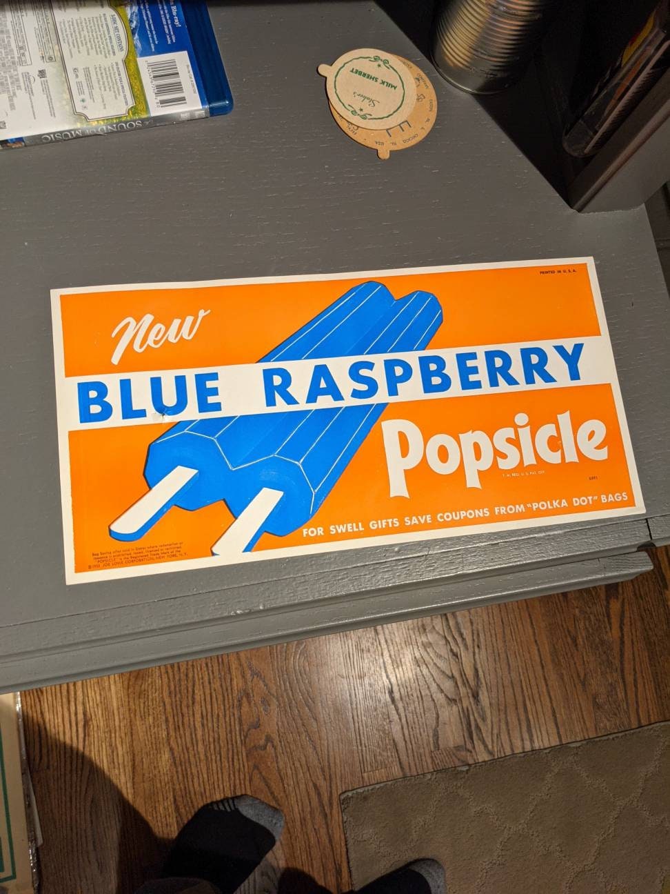 1955 Blue Raspberry Popsicle Ice Cream Bar Sign Poster - Etsy