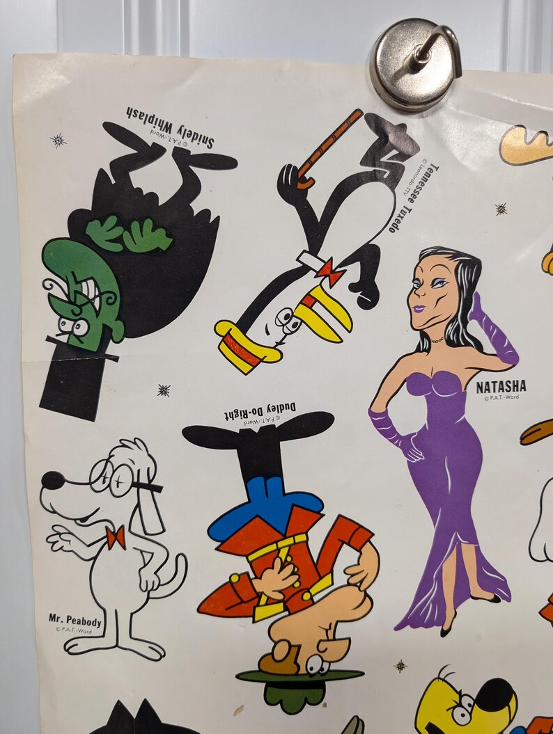 1960s Rocky & Bullwinkle Mr. Peabody Character Sheet - Old Original ...