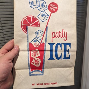 1960s 1970s Party Ice Cubes Paper Sack Old Original Kitchen - Etsy