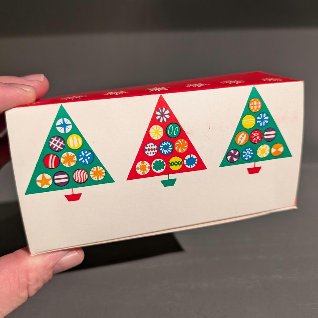 NOS 1960's 70s Triple Christmas Tree Merry Christmas Cookie or Candy ...