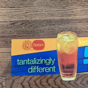 1970's Borden's Lemon Iced Tea Poster Original Vintage - Old Soda ...