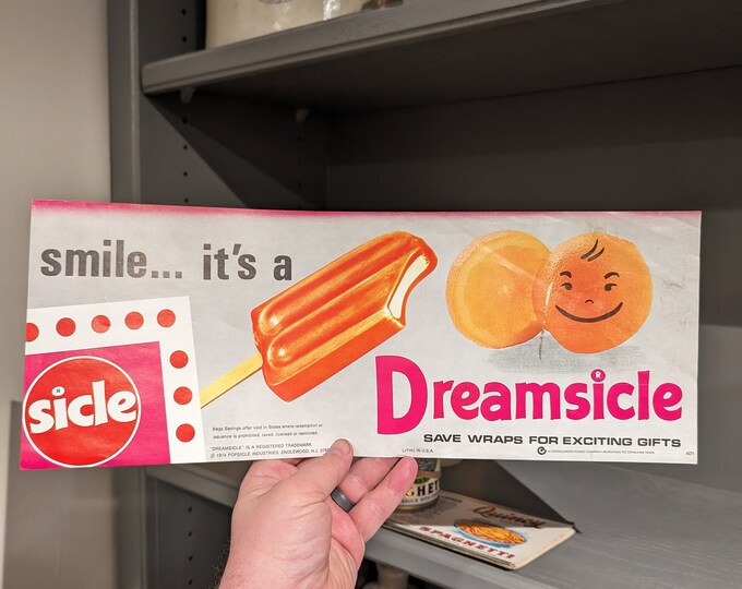 1974 Orange Creamsicle Dreamsicle Popsicle Ice Cream Bar Sign Poster ...