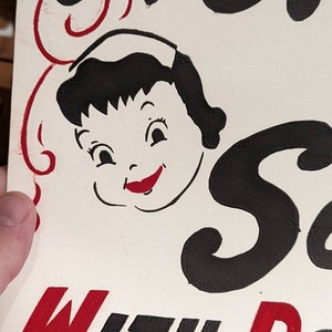 1940's Hot Beef Sandwich Diner Paper Sign Vintage Restaurant Original ...