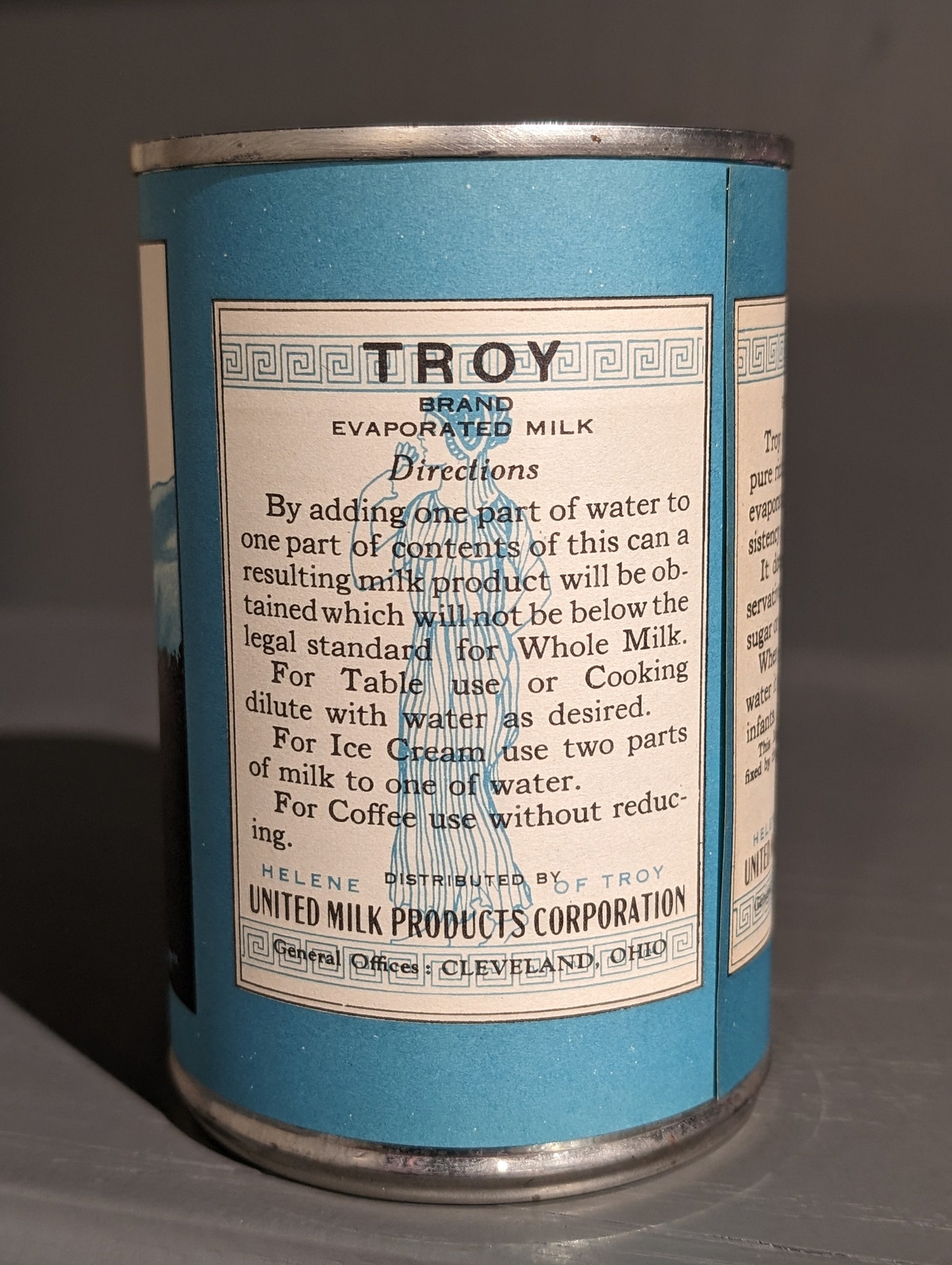 1920s Troy Evaporated Milk Old Bossy Can Label on Can Original Vintage ...