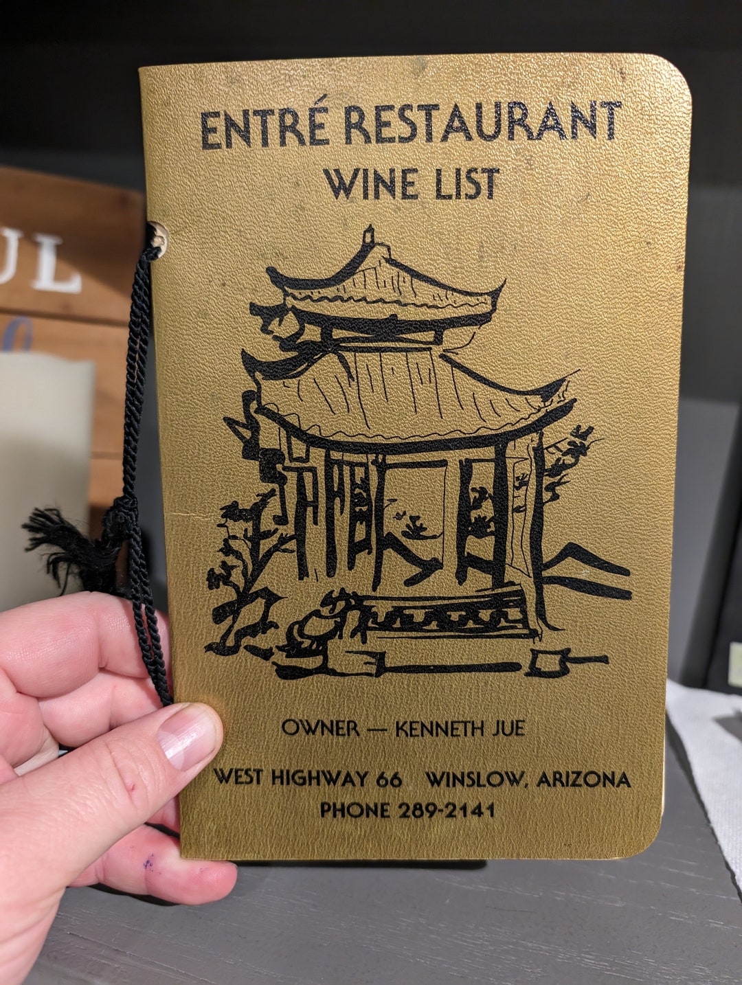 1970s Entre Restaurant Wine List - Vintage Menu - Route 66 Winslow ...