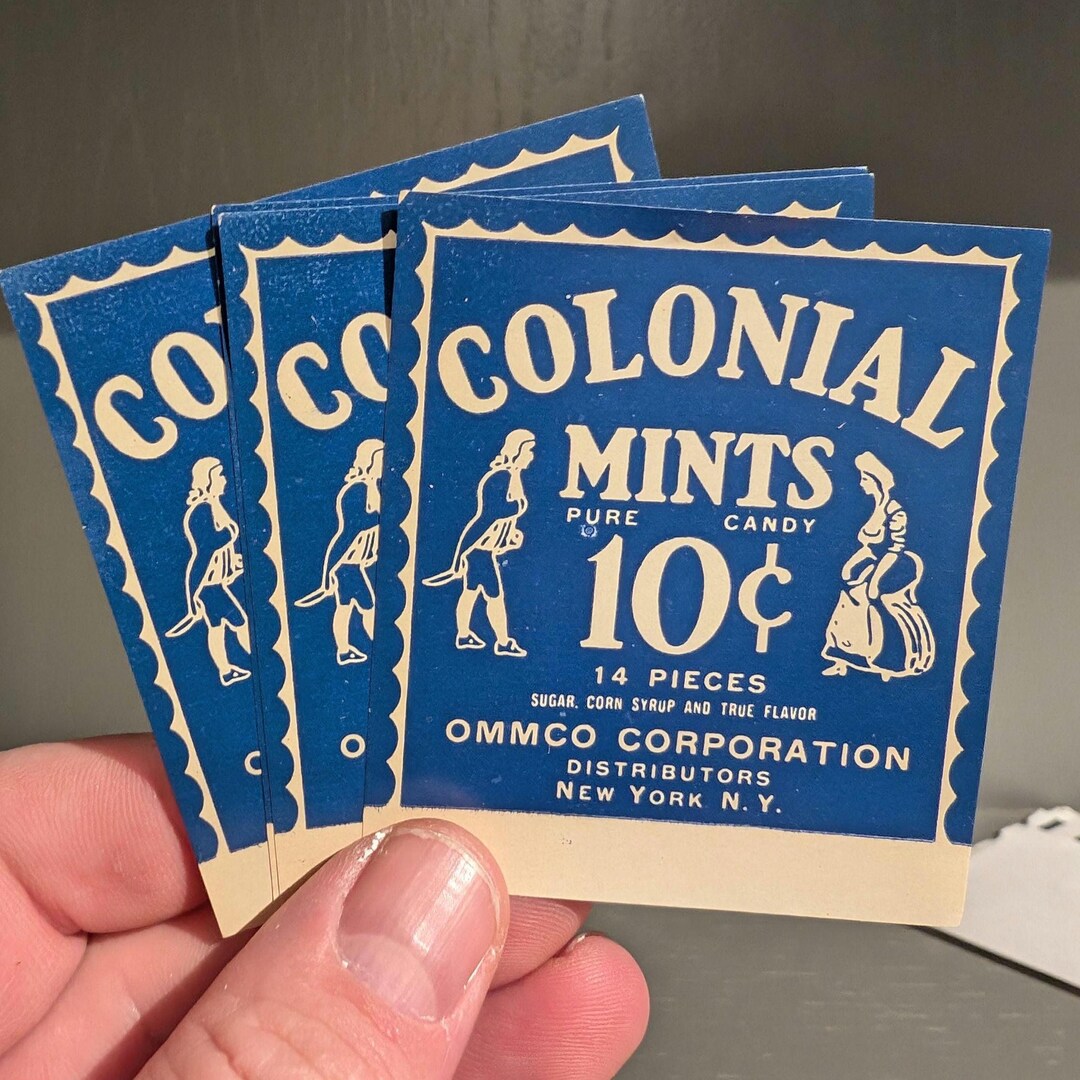 NOS Old 1920s 30s Colonial Mints Labels or Candy Wrappers - Old - New ...