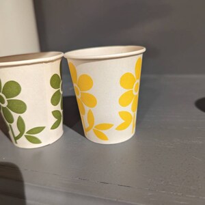 NOS 1970s 80s Retro Flower Kitchen Paper Cup - Old & Original Cup 5 ...