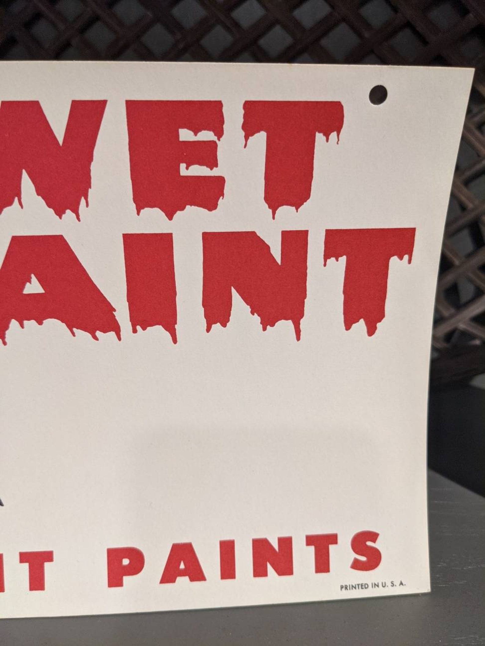 Original 1950's Dupont Paints WET PAINT Cardboard Sign | Etsy