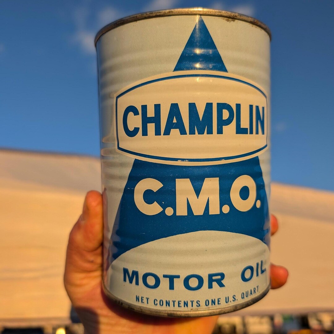 Vintage 1950's Champlin CMO Quart Motor Oil Can - Metal - FULL NOS Old ...