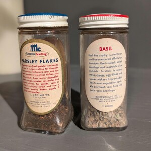 1960s 70s Old & Original Mccormick Glass Bottle Spices CHOICE Parsley ...