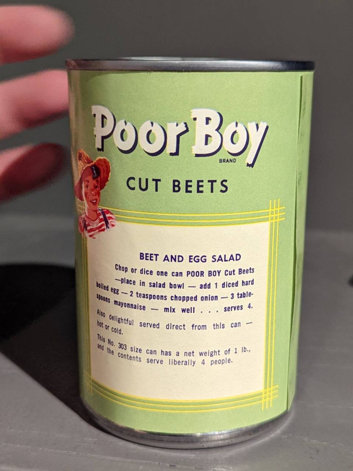 1960's Poor Boy Sliced Beets Can Label on Can Original Vintage St ...