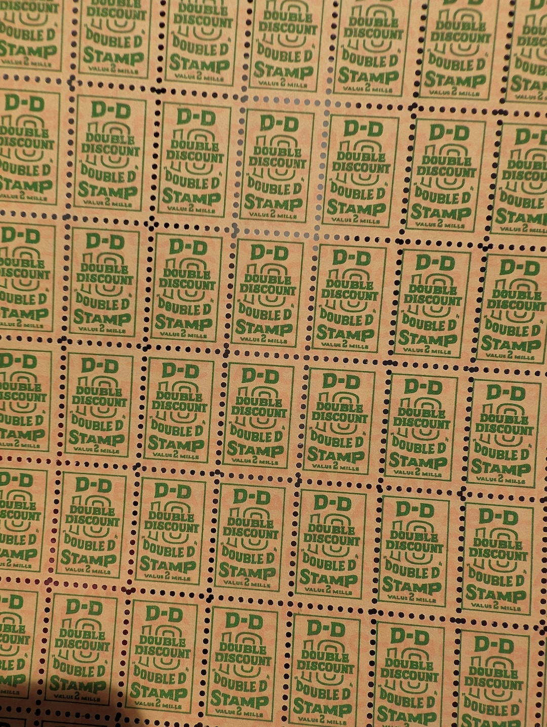 Sheet of 100 Original 1950's 60's Double D Stamps Trading Stamps ...