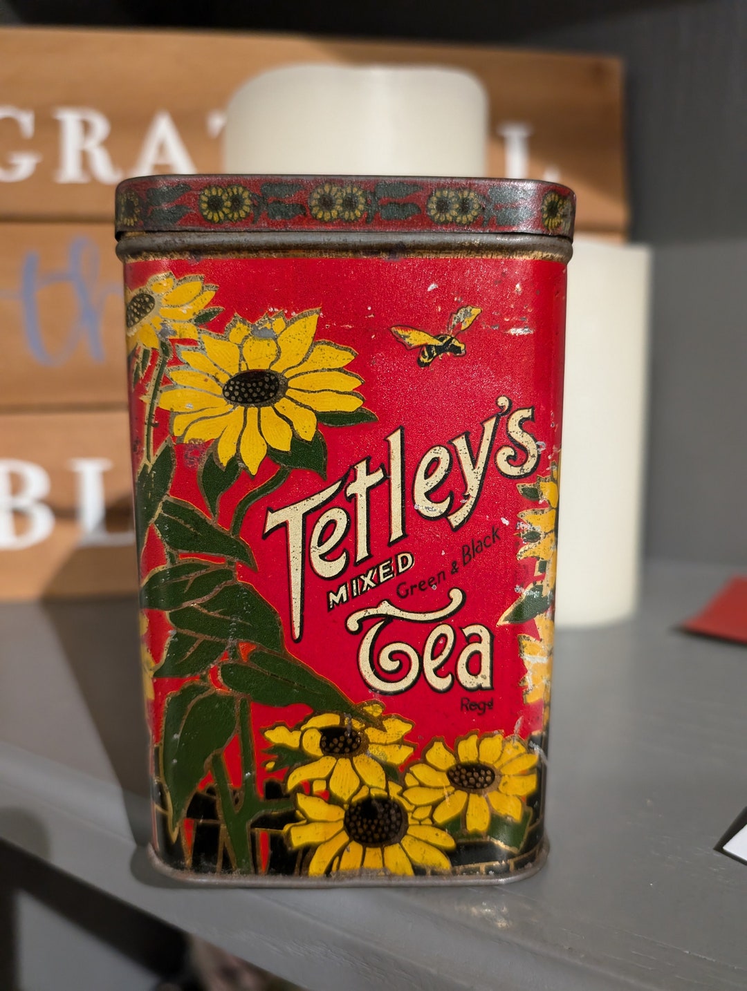 Vintage 1930s 40s Tetleys Tea Metal Can Iced Tea Old & Original Neat ...