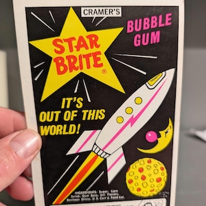 1960s 70s Star Brite Galctic Rocket Space Gumball Machine Price Sign ...