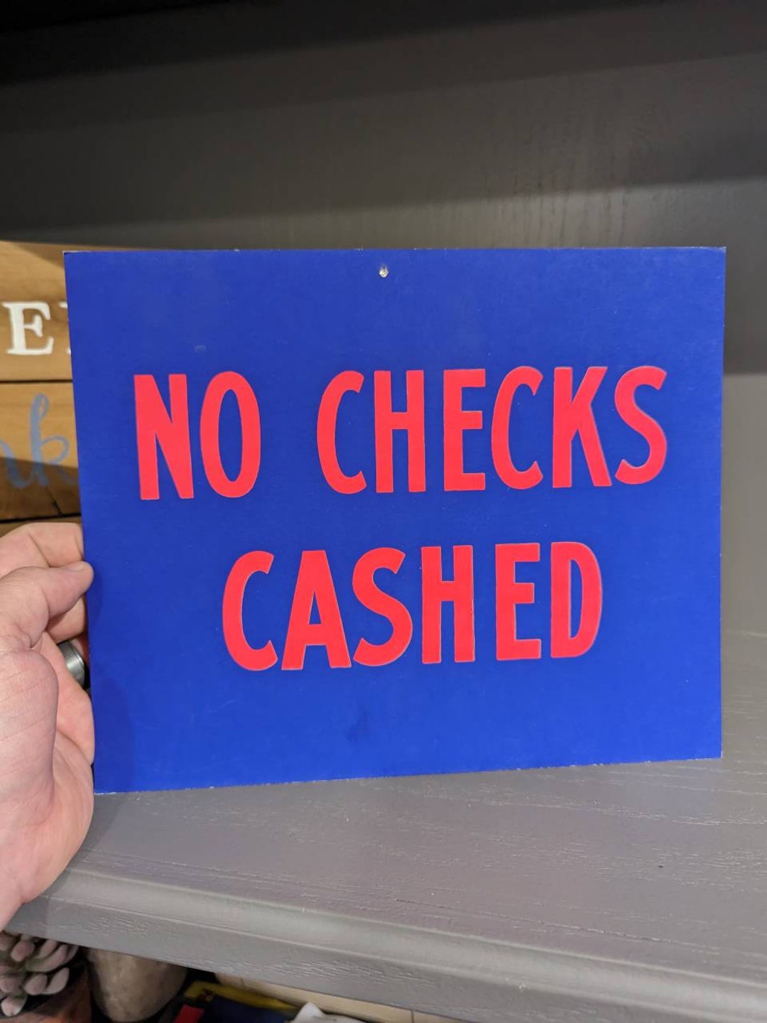 Original 1950's No Checks Cashed Sign Vintage - Etsy