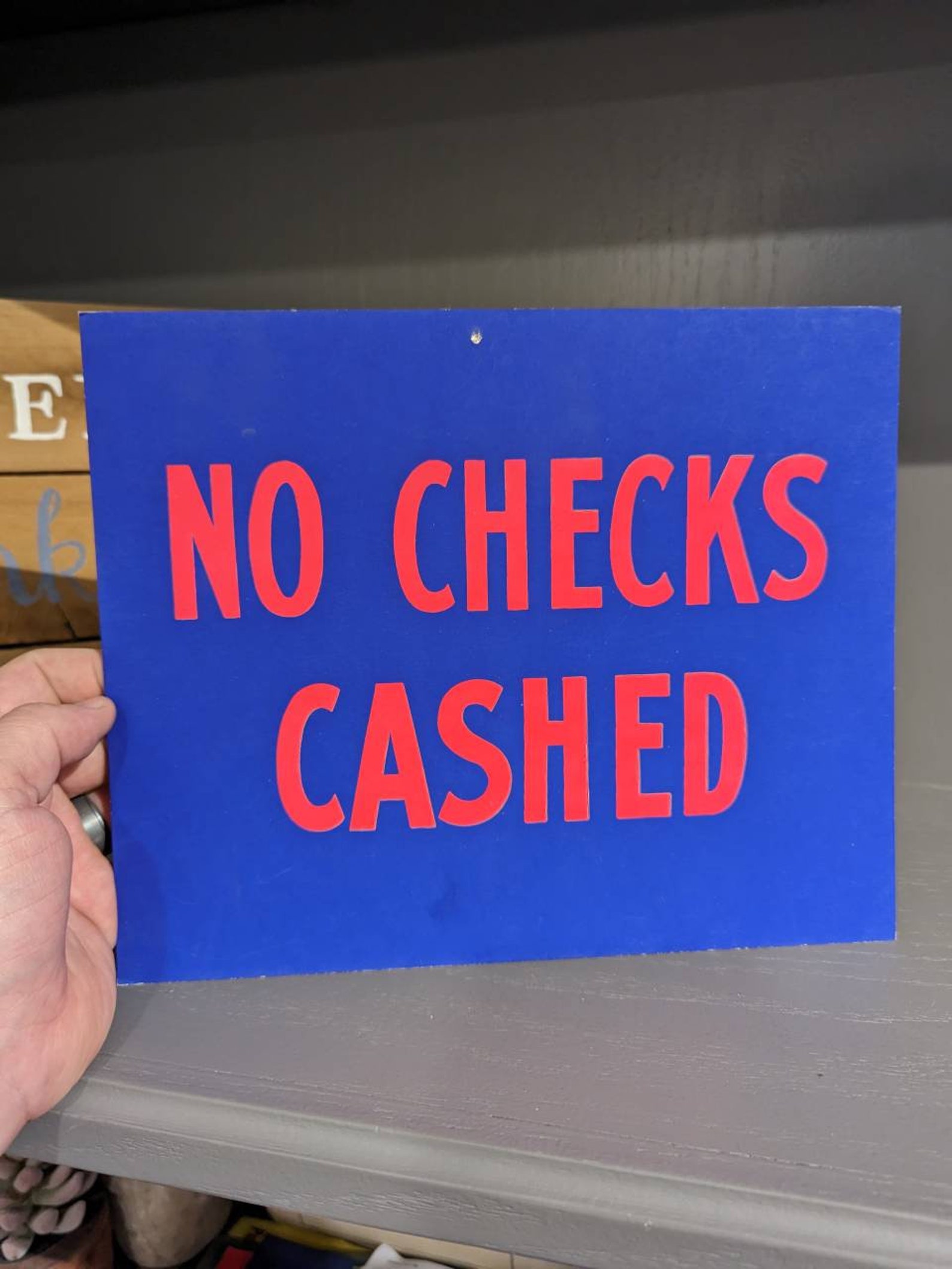 Original 1950's No Checks Cashed Sign Vintage - Etsy