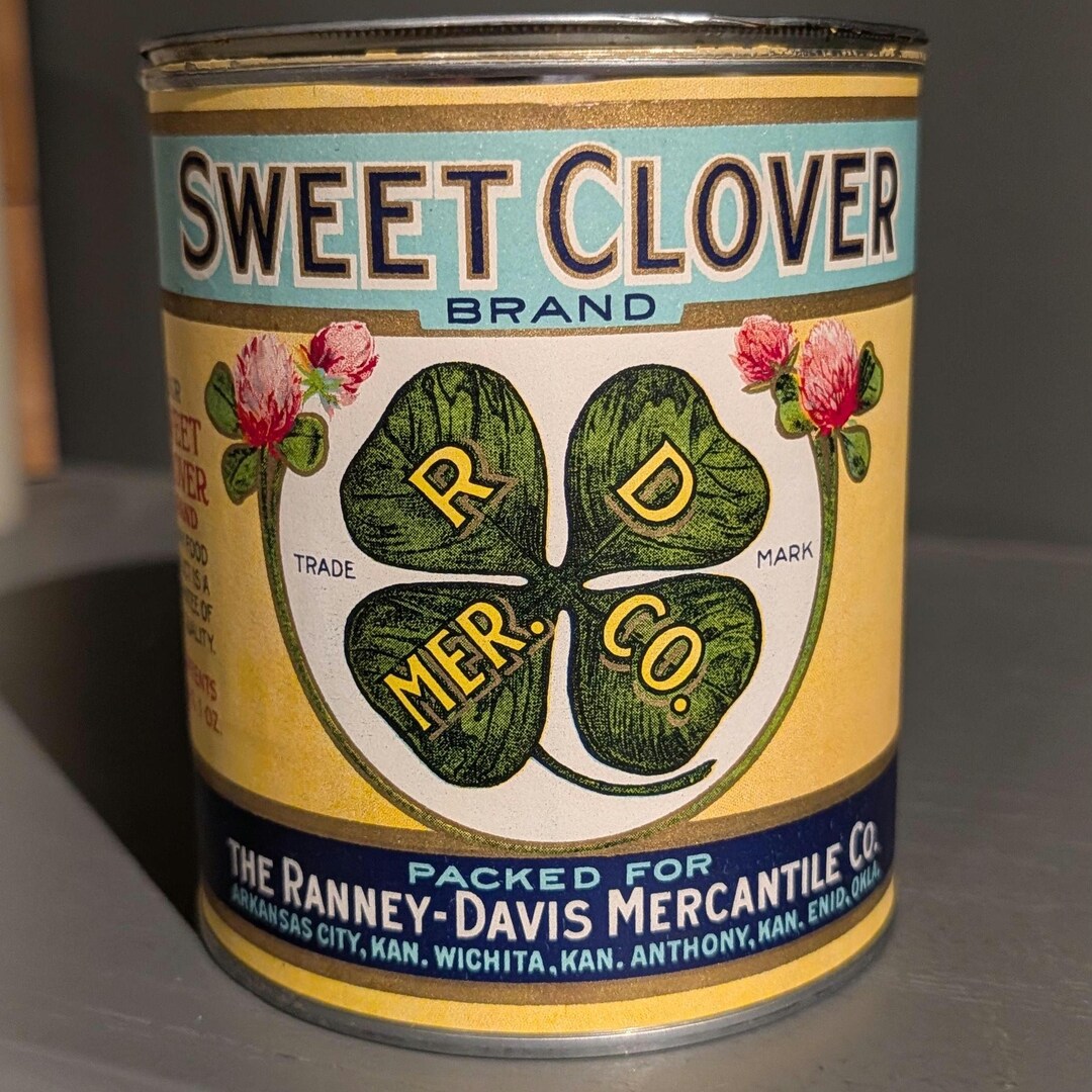 1920's Sweet Clover Shamrock Brand Tomatoes Can Label on Can Original ...