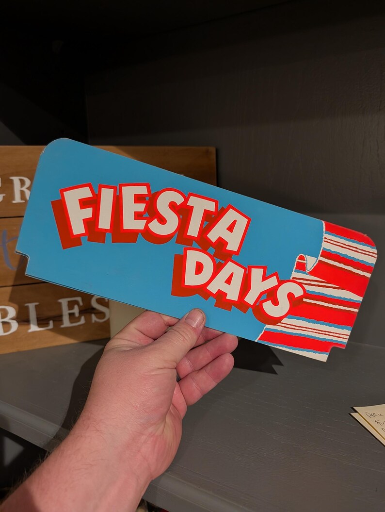 Original 1950s 60s Fiesta Days Sale Vintage Price Sign Card - Double ...