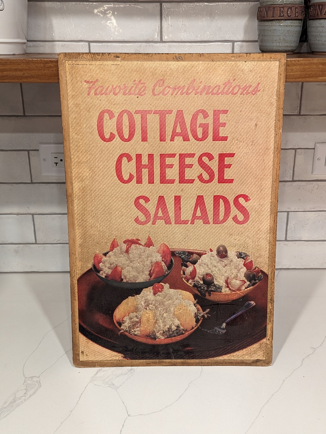Large 1940's Cottage Cheese for Salads Store Cardboard Sign Vintage ...