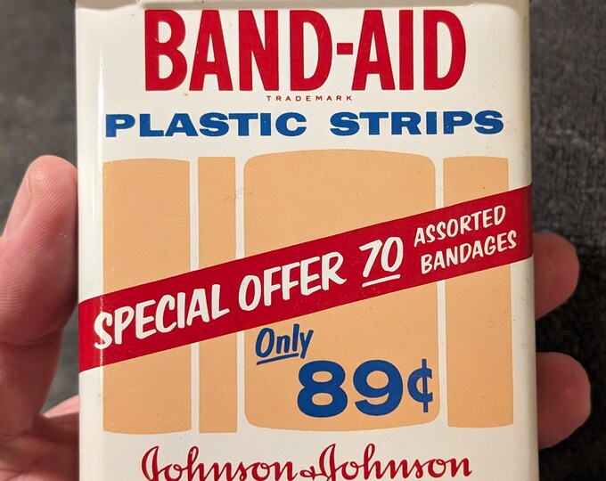 Original Vintage 1960s Band Aid Plastic Strips Bandaids Tin - Empty ...