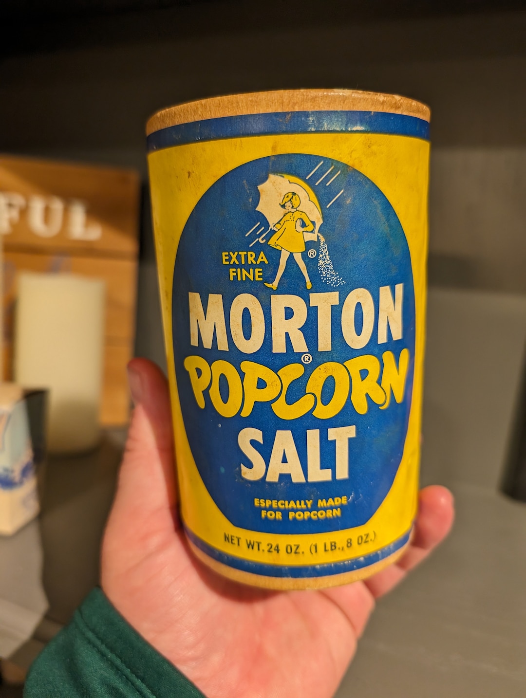 Old 70s 80s Morton Salt Popcorn Salt Container - Cardboard Empty - Old ...