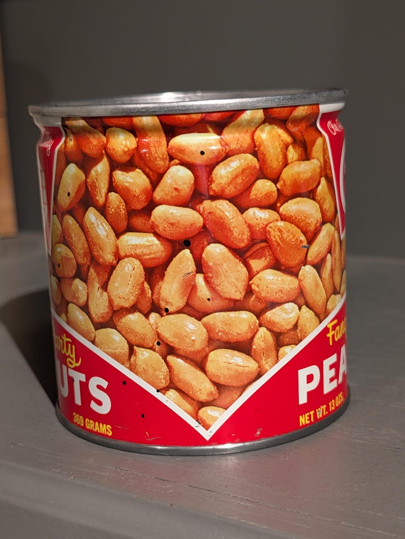 1960's 70s Grand Union Brand Fancy Party Peanuts Nuts Candies Can - Old ...