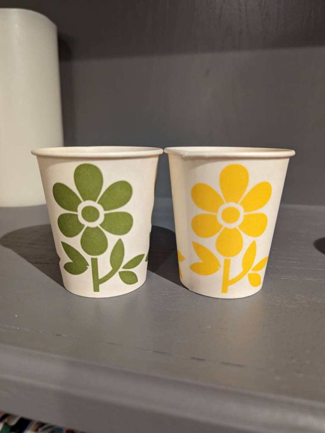 NOS 1970s 80s Retro Flower Kitchen Paper Cup Old & Original Cup 5 Ounce ...