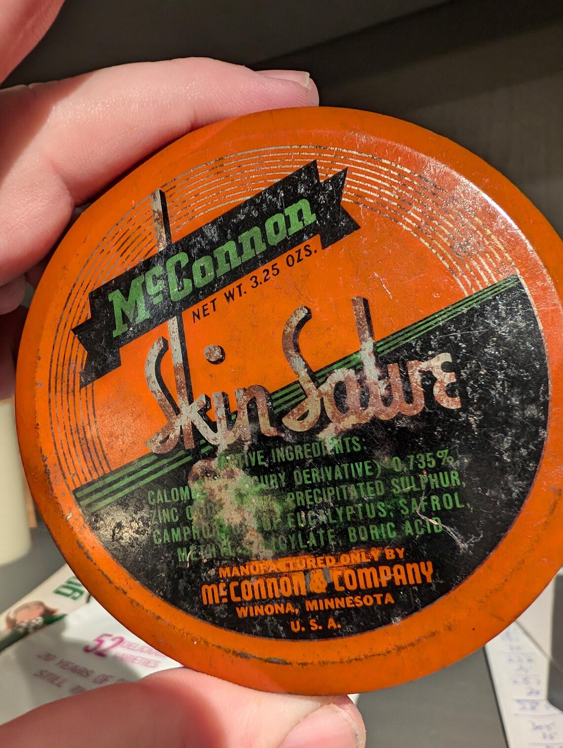 Original Vintage 1930s Mcconnon Skin Salve Tin Vintage Medicine Cabinet ...