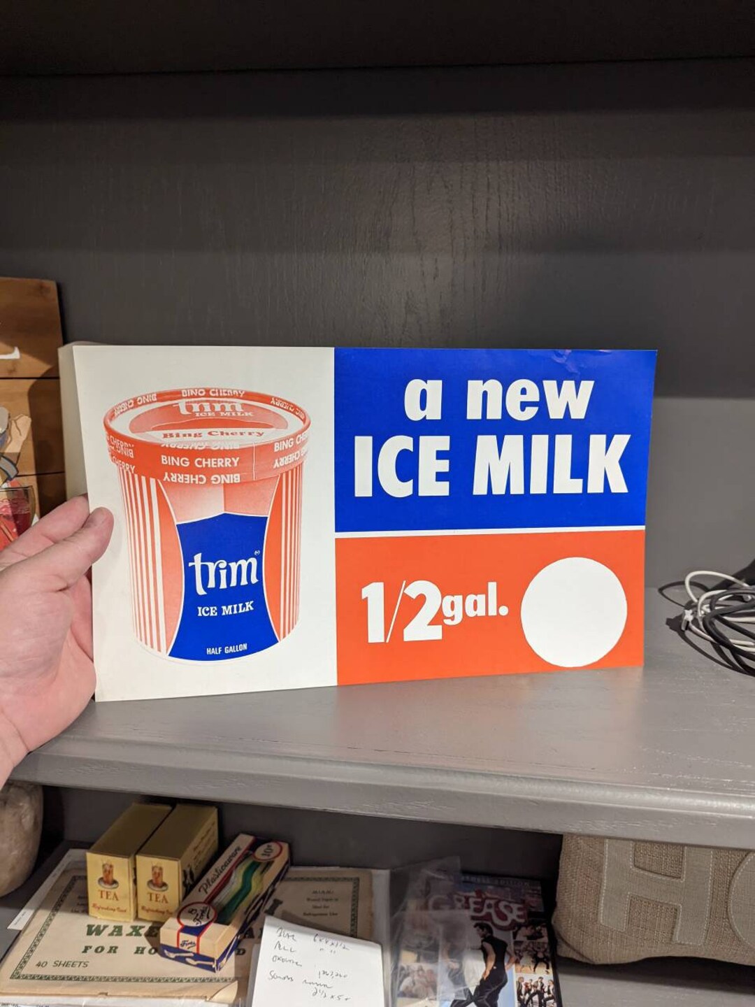 1970's Bing Cherry Trim Ice Cream Cup Sign Poster Original Vintage Old ...