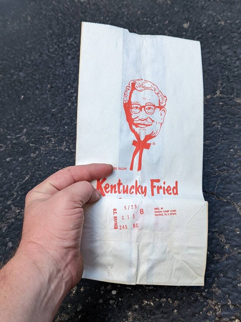 1970's Kentucky Fried Chicken Bag Sign Old Original KFC - Etsy