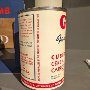 1940s Goff Dog Food Display Sign With 2 Empty Cans - Goff Hopkins Inc ...