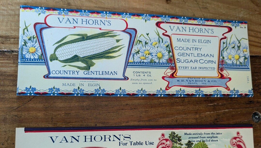1900's Country Gentleman Sweet Corn Can Label Only Original Vintage ...