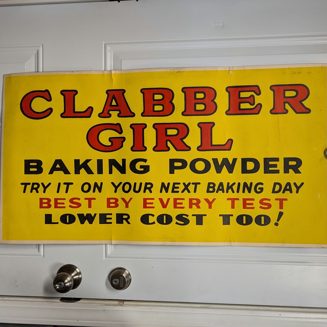 Original 1930's Clabber Girl Baking Powder Poster Original Grocery ...