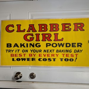 Original 1930's Clabber Girl Baking Powder Poster Original Grocery ...
