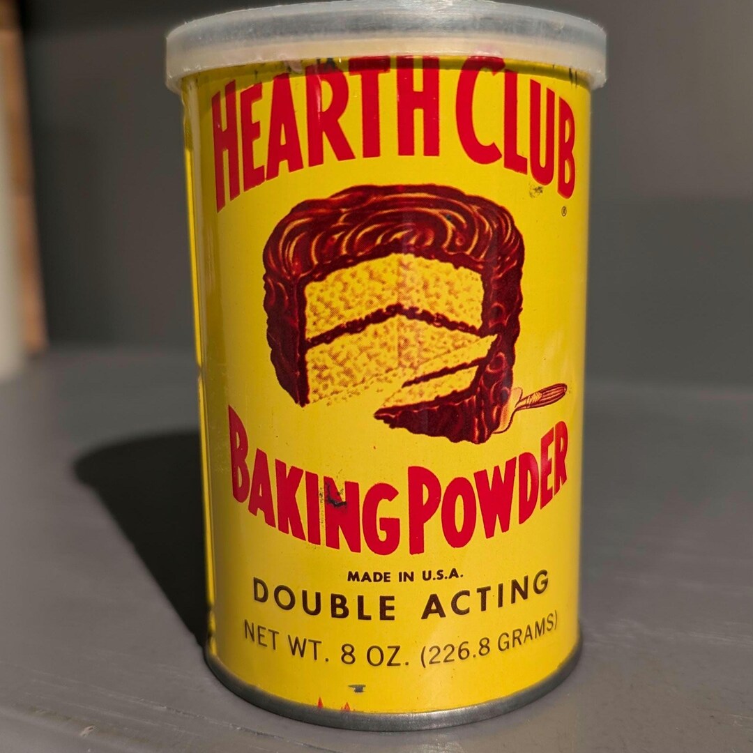 1970s Hearth Club Baking Powder Tin Old & Original Empty Rumford ...