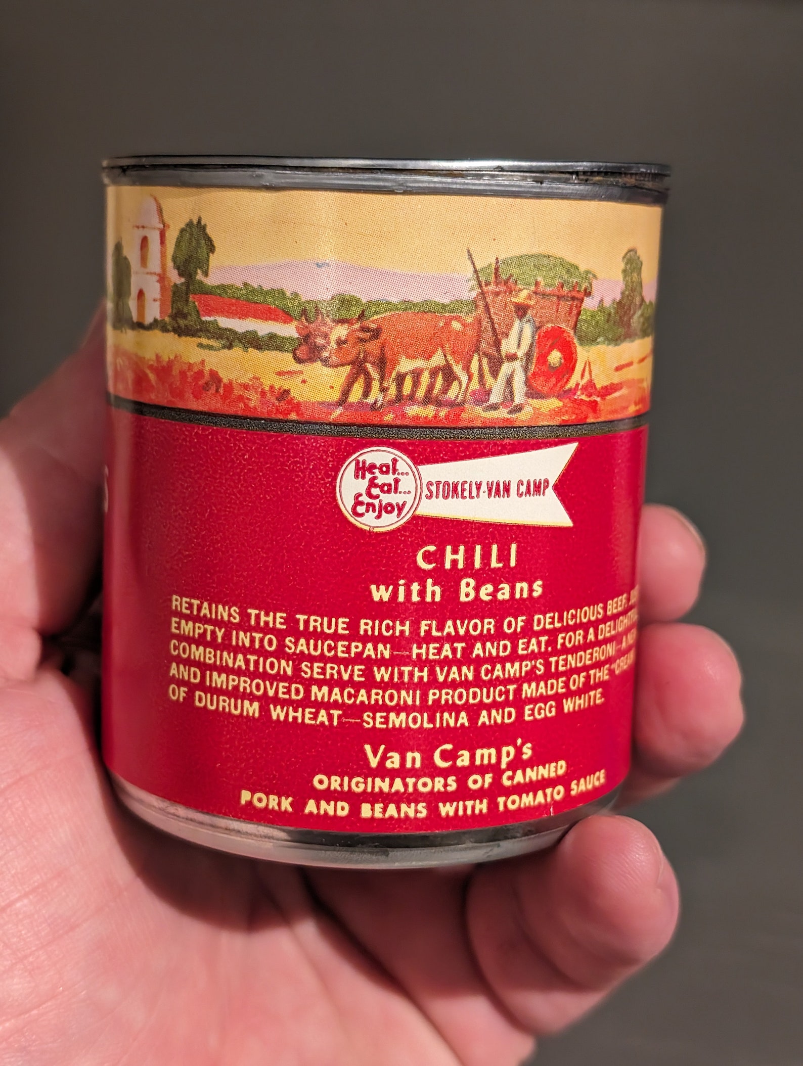 1960's Van Camp's Chili Can Label on Can - Original Vintage - Stokley ...