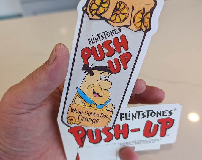 1992 Flintstones Push up Popsicle Ice Cream Bar Sign Sticker Decal ...